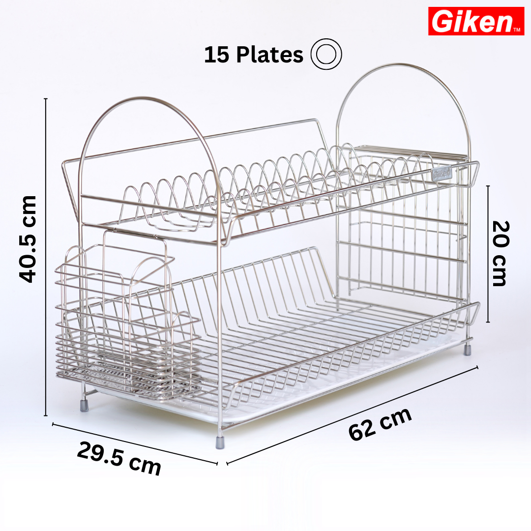 GIKEN Rak Pinggan Mangkuk Dish Rack Stainless Steel Rak Sinki Dapur ...