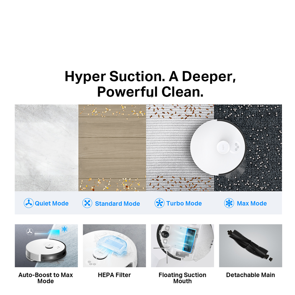 TP-Link Tapo RV30C Mop Plus & RV30C Mop Robot Vacuum & Mop Combo LiDAR ...