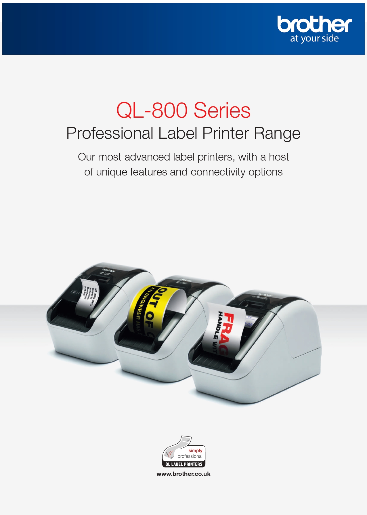Brother QL-800 USB Label Printer – 62mm DK Rolls, Auto Cut, Fast ...