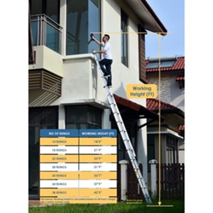 STRONGMAN ALUMINUM SINGLE/DOUBLE POLE LADDER HOME CONSTRUCTION USE ...