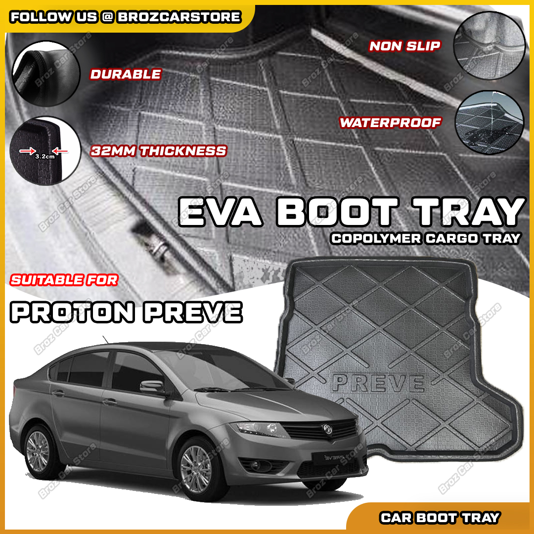 📥 For Proton Preve EVA Copolymer Car Preve Boot Tray Luggage Cargo ...