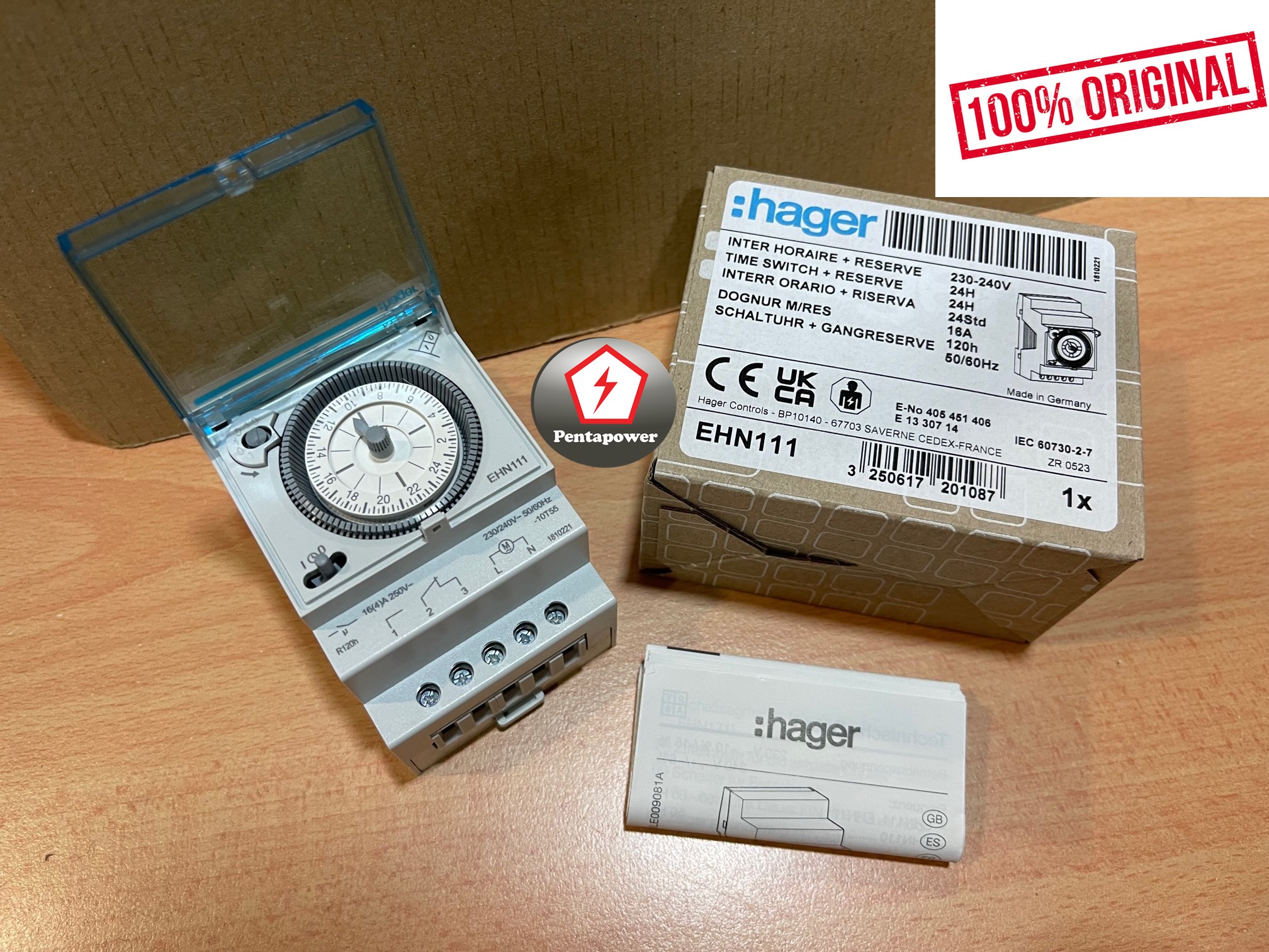 HAGER EHN111 HAGER 3 MOD 24HRS TIME SWITCH W/POWER RESERVE | Shopee ...