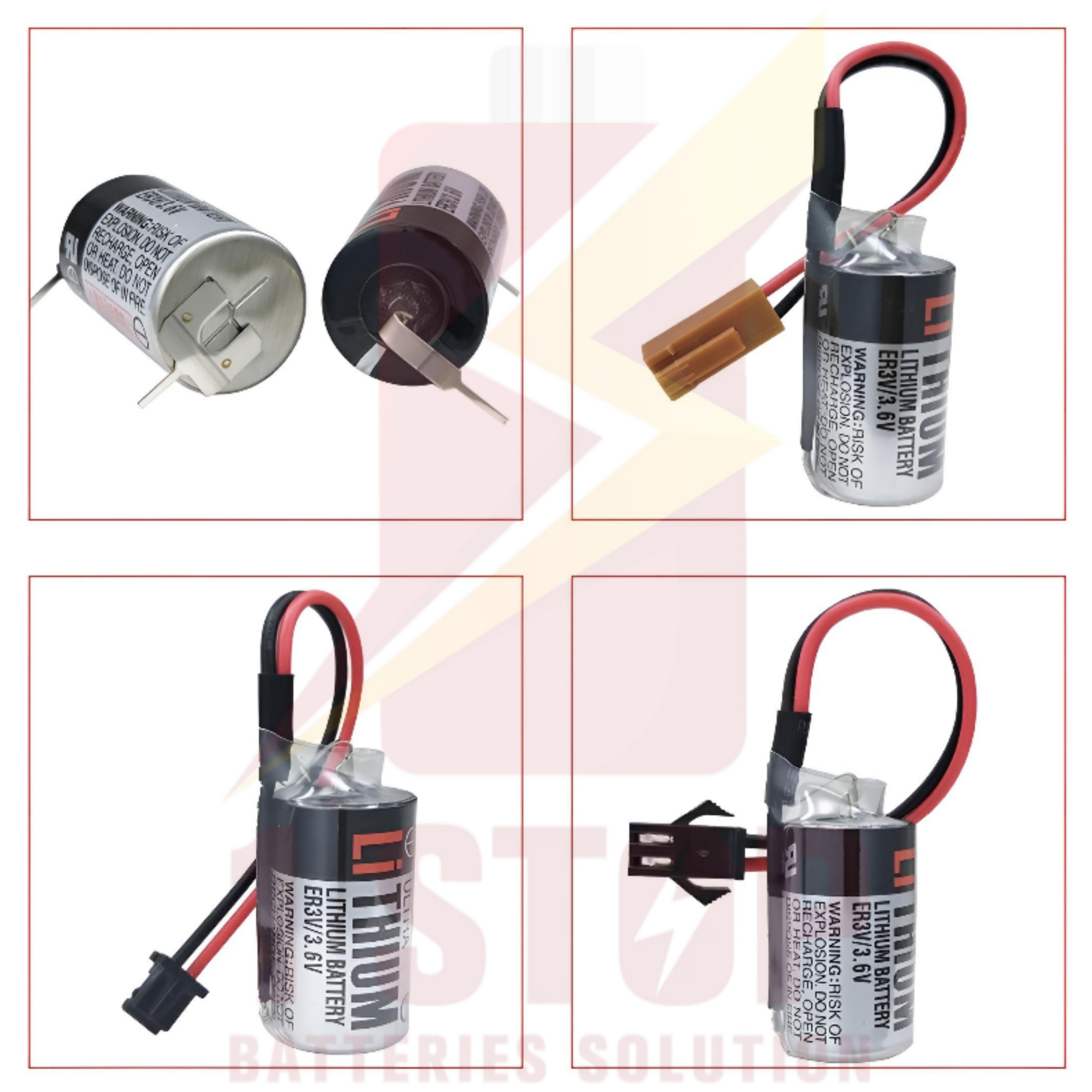 Original Toshiba ER3V 3.6V 1000mAh Lithium Batteries with Plug ...