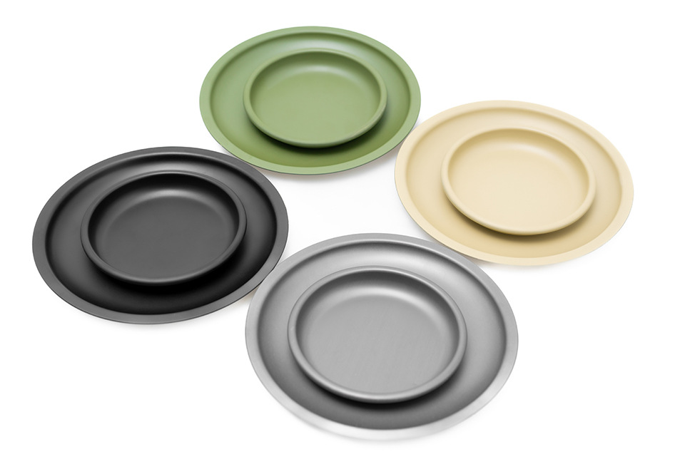 Camping Plate Lightweight Alloy Non-Stick Coating Portable Multi ...