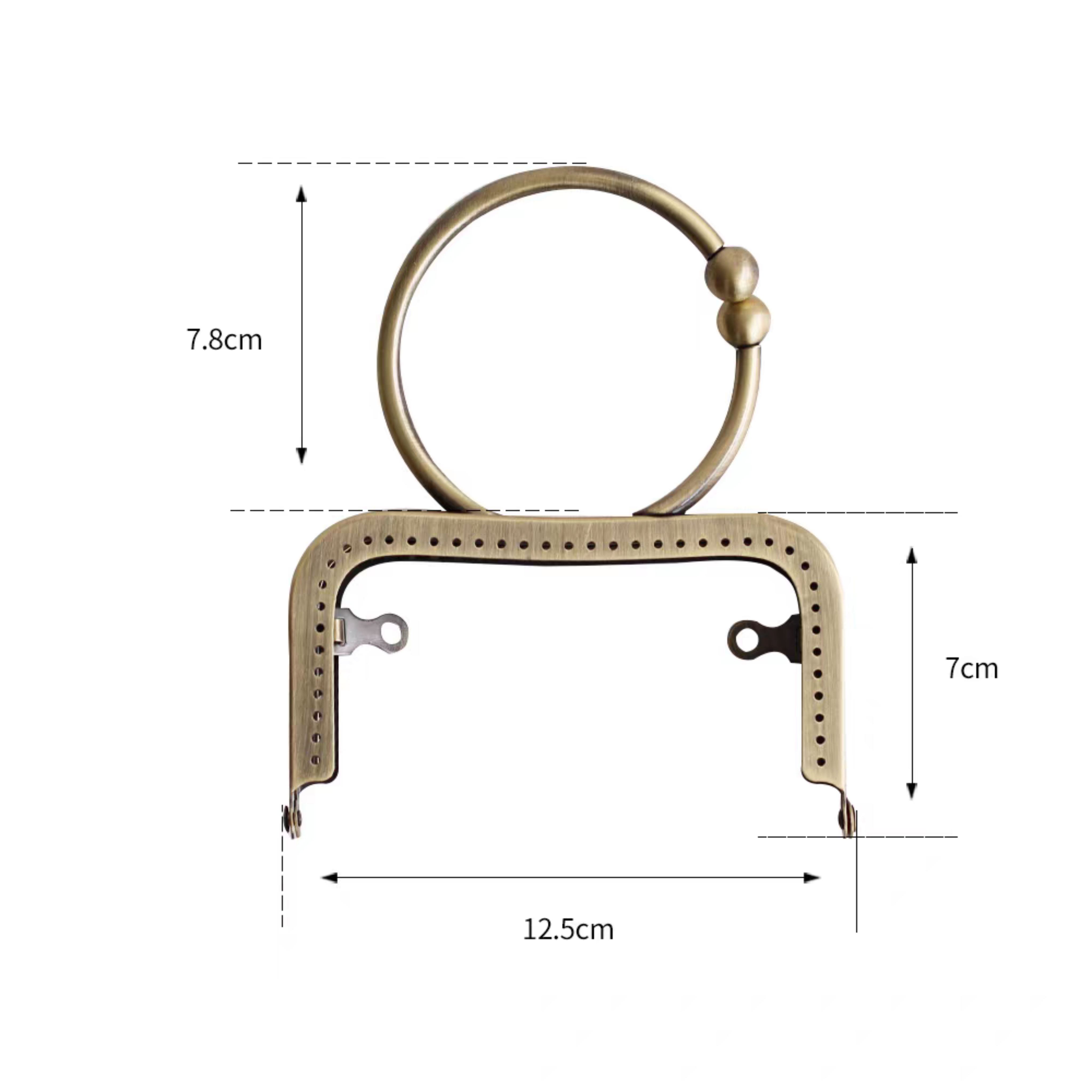 Kiss lock Inner Size 12.5cm Rectangular Shaped Handle KeyChain DIY ...