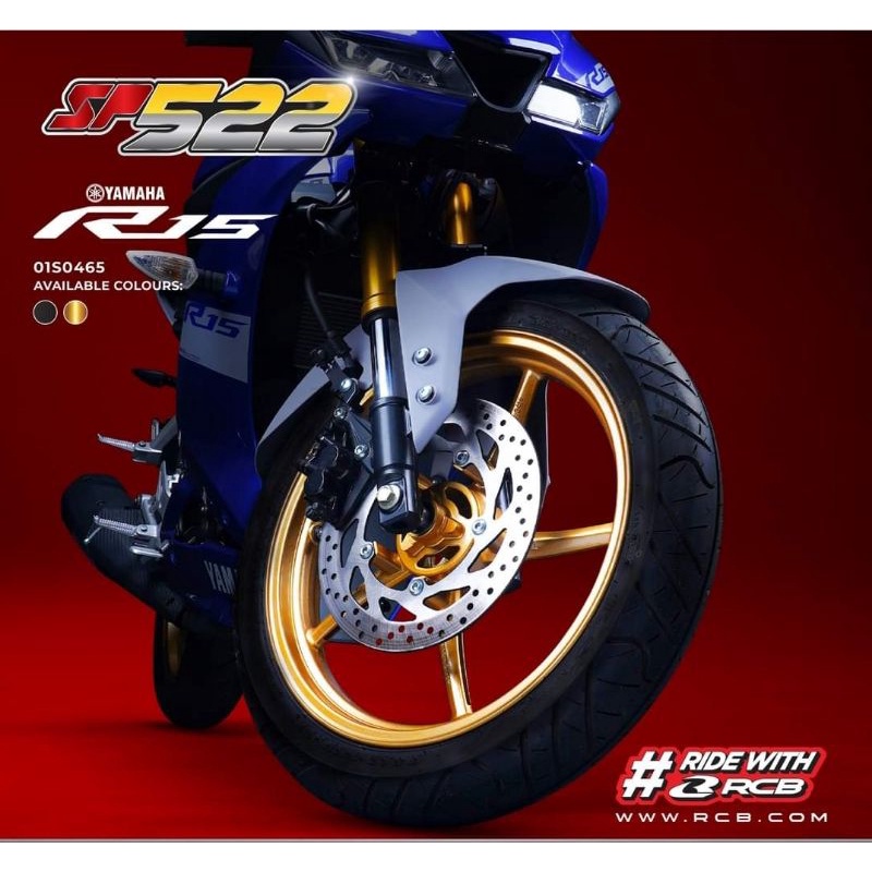 Yamaha R15 MT15 SP522 RCB Sport Rim 250 / 350 / 17' Racing Boy Black ...