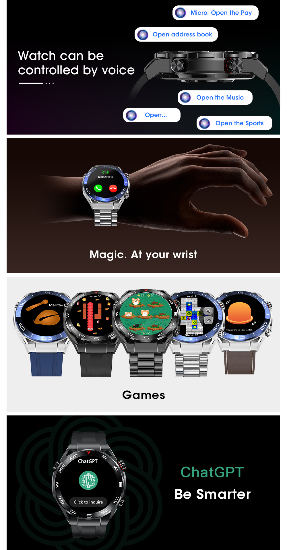 Maxwear GTR8 Smart Watch 4GB Memory Men Waterproof Fitness Watch ...