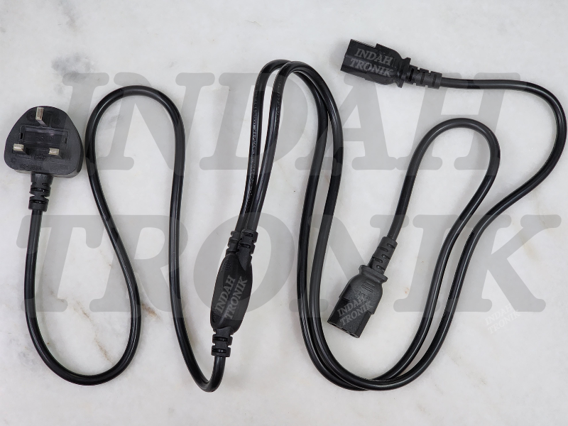 1.5Meter UK 3Pin Plug To 2Pcs C13 IEC Female Y Power Cord Desktop PC ...