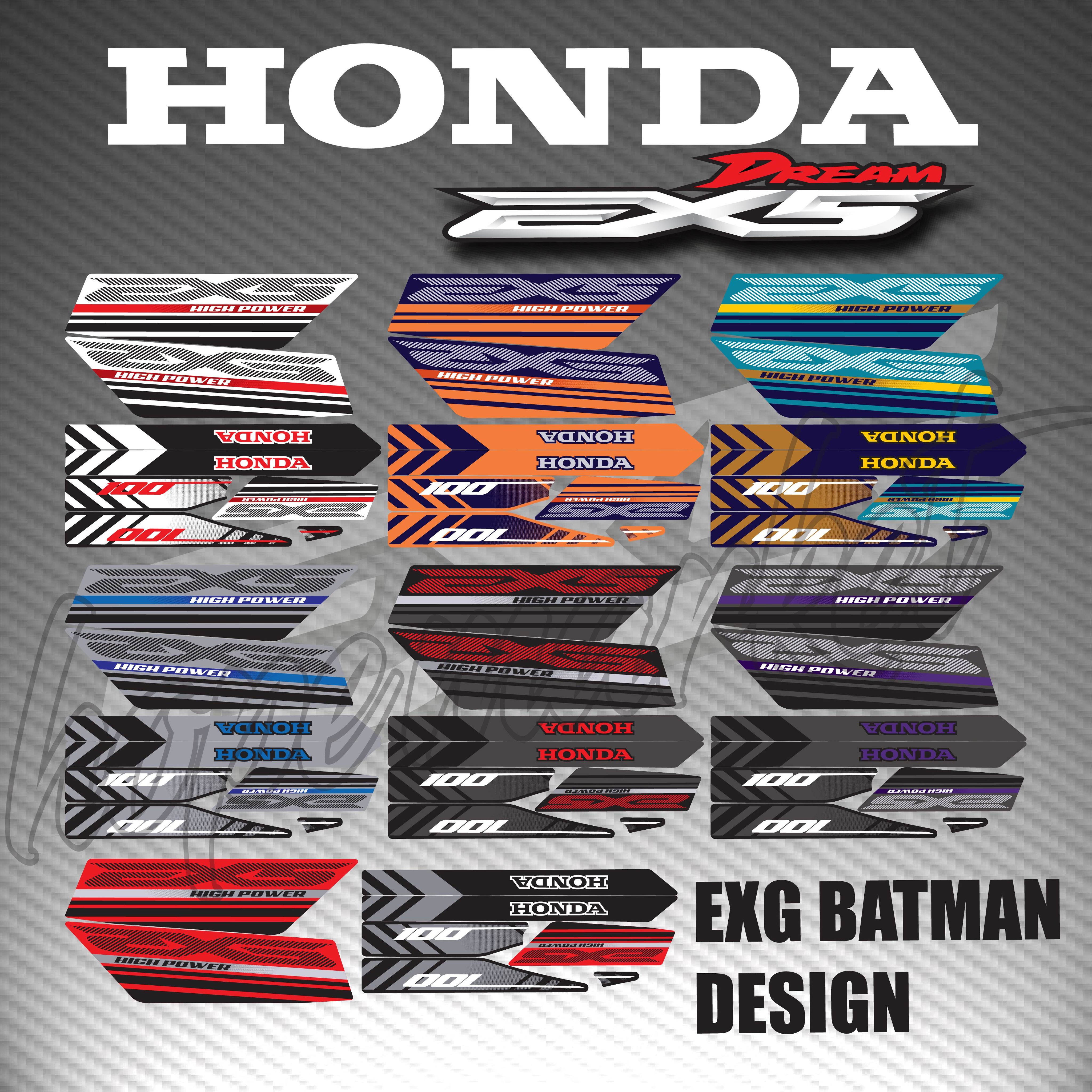 STRIPE MOTOR HONDA EX5 BATMAN (24) CUSTOM DESIGN BODY STICKER ( READY ...