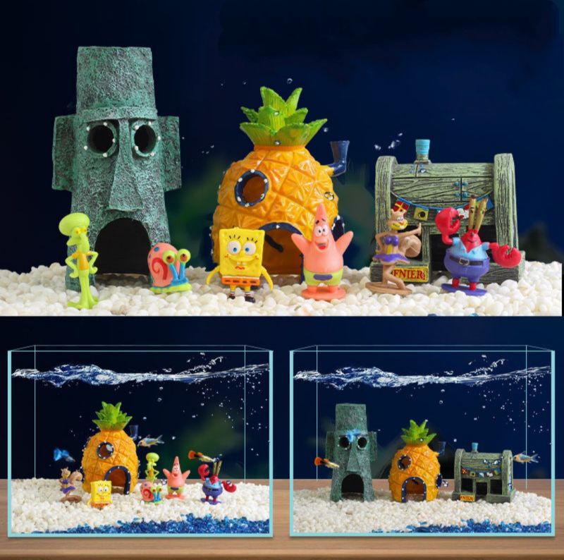 Ready Stock🇲🇾 Aquarium Decoration Spongebob Squidward House Creative ...