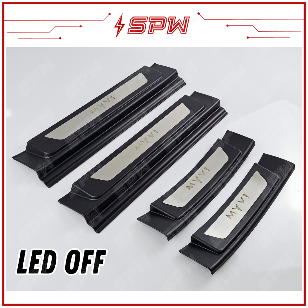 Perodua Myvi (2018-2023) Blue LED 4PCS Side Step ABS Stainless Steel ...