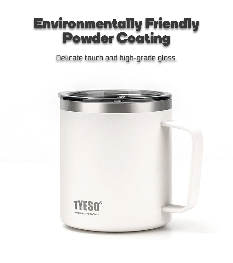 TYESO TS-8789B Classic Insulated Thermal Coffee Cup 400ml With Handle 304 Cawan Kopi Office ...