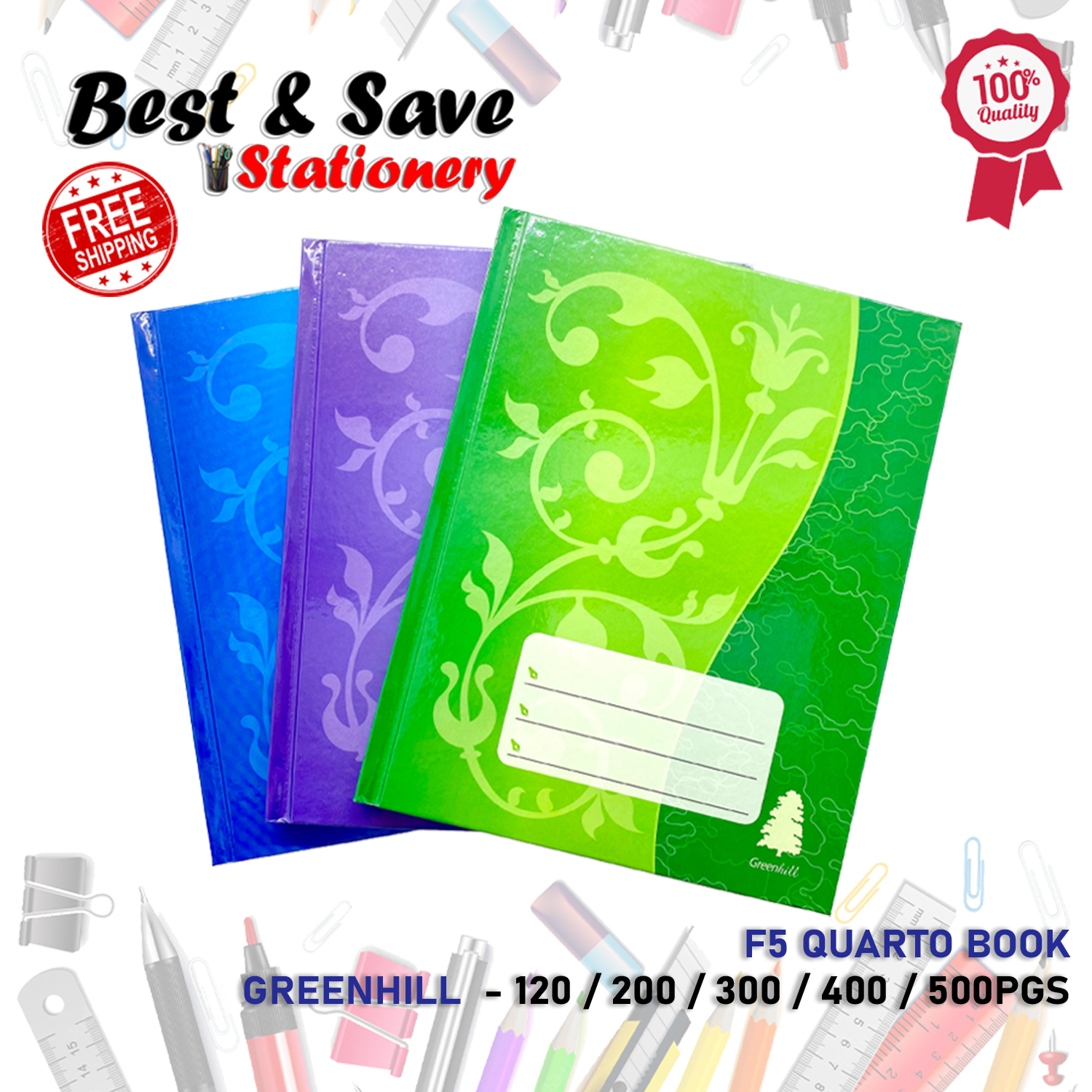 ( BEST & SAVE ) Greenhill F5 Hard Cover Quarto Book Short Exercise Note ...