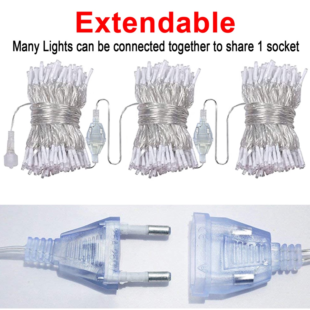 Lampu Raya LED Fairy Light 50M/10M LED String Fairy Light Garland Party ...