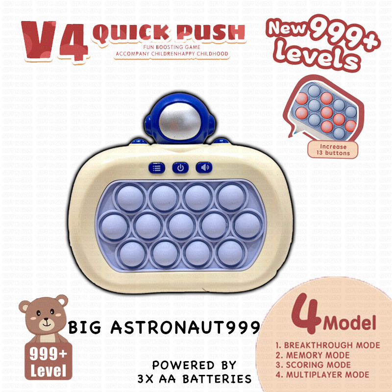 999 Level Quick Push Game Console Pop It Whack-A-Mole Electronic Toy ...