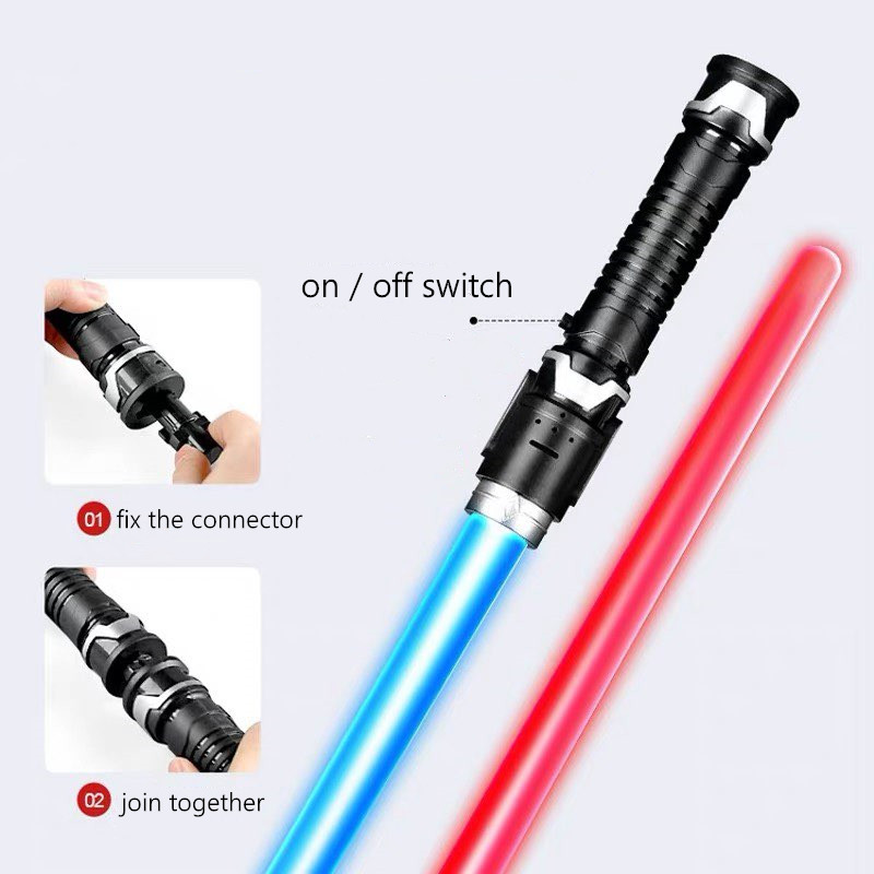 2in1 Lightsaber Props Space Weapon Kids Toys Sword LED Light & Sound ...