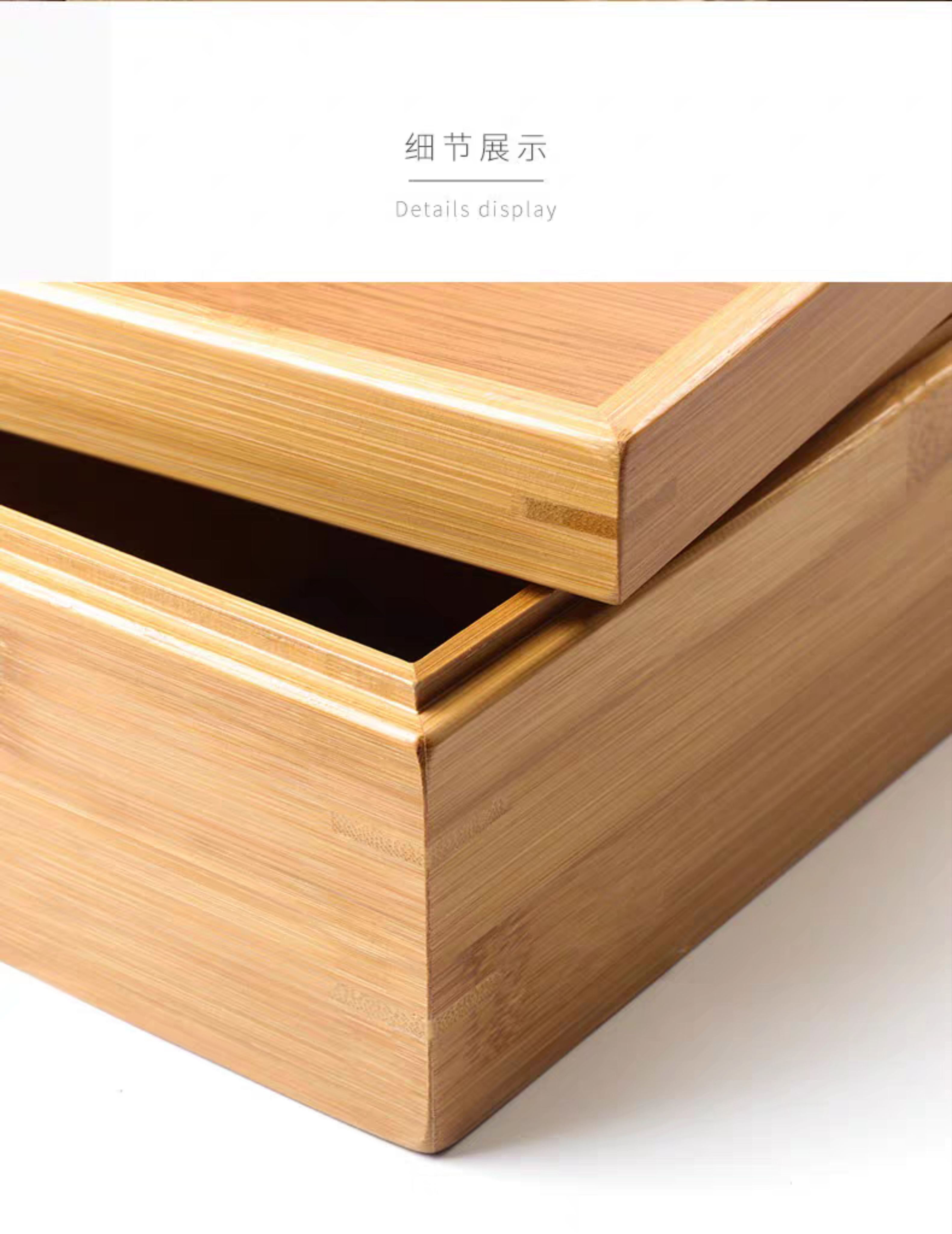 BAMBOO TRAY CONTAINER WOODEN STORAGE BOX FOOD SNACKS CANDY CONTAINER ...