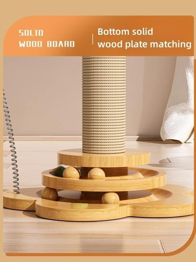 Wooden cat scratching pole cat scratch cat tree cat play cat tease cat ...