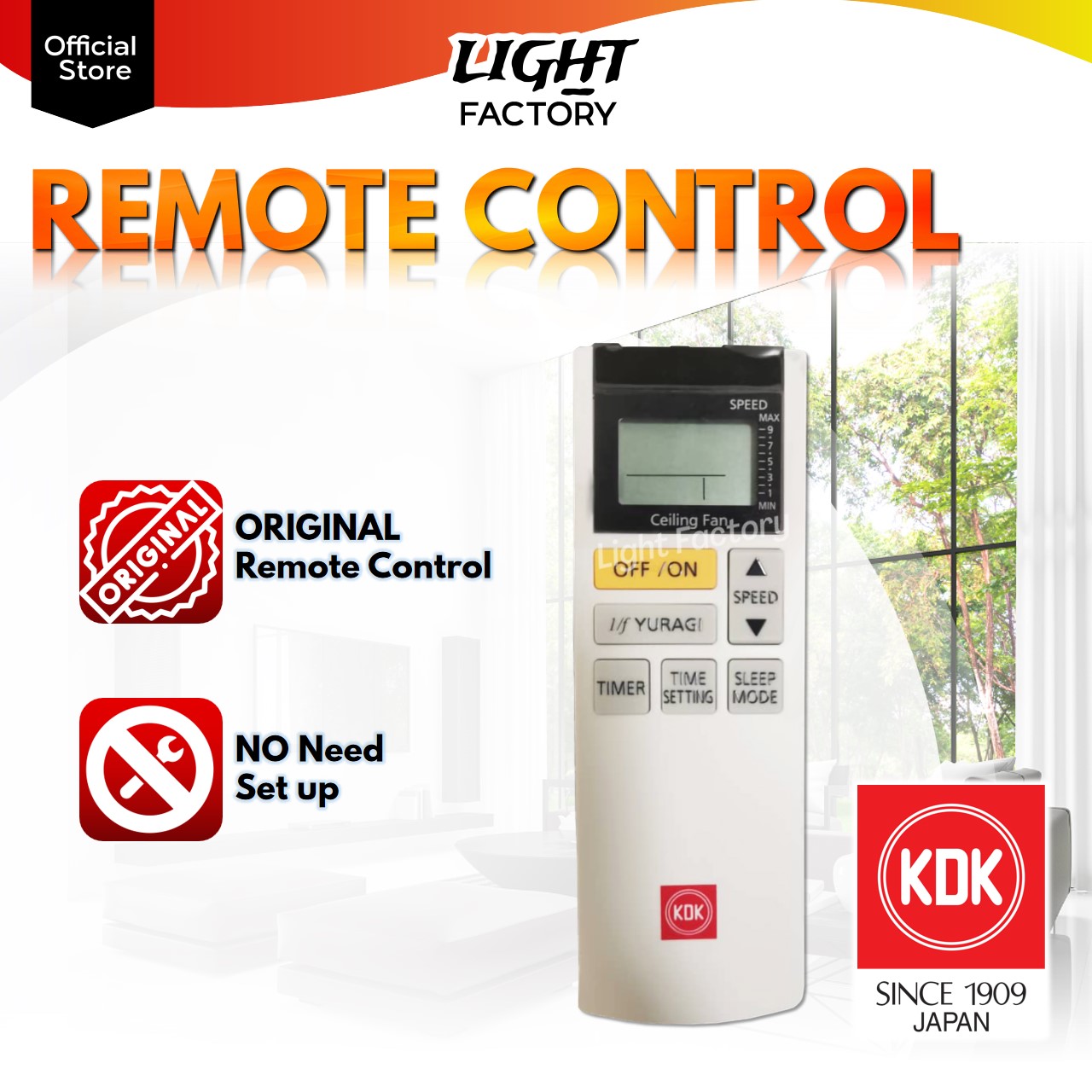 KDK K15YX-QBR K15YX-RBR 60" 5 Blades DC Motor Ceiling Fan with 9 Speed ...