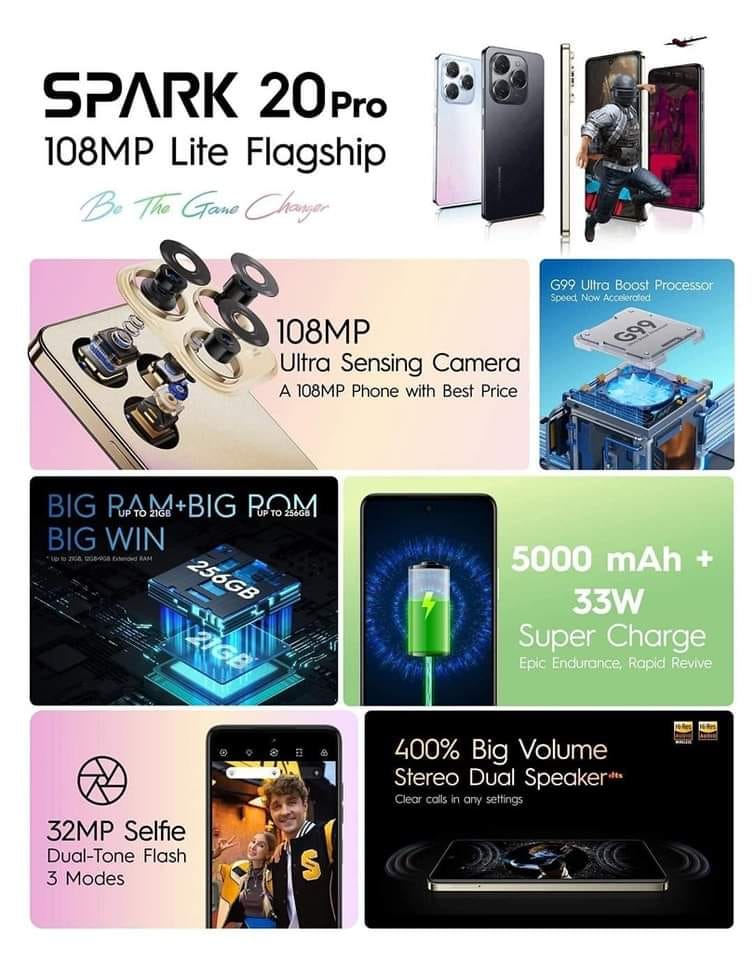 TECNO Spark 20 Pro / TECNO Spark 20 (8+256GB l 12+256GB) 🎁Original ...