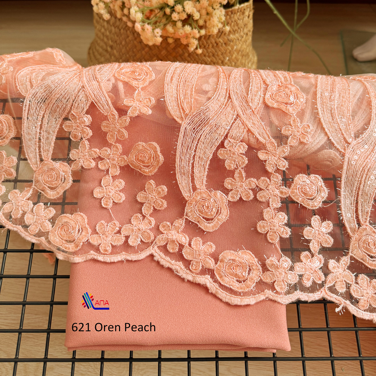 【FREE Kain Pasang】Full Lace Luxury Embroidered French Fabric 3D Bridal ...