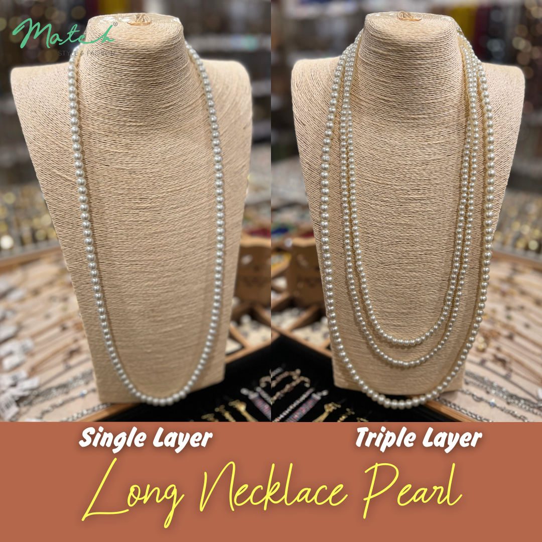 Rantai Mutiara Panjang Long Necklace Pearl Fashion Jewelry Necklaces Rantai Muslimah Hajib ...