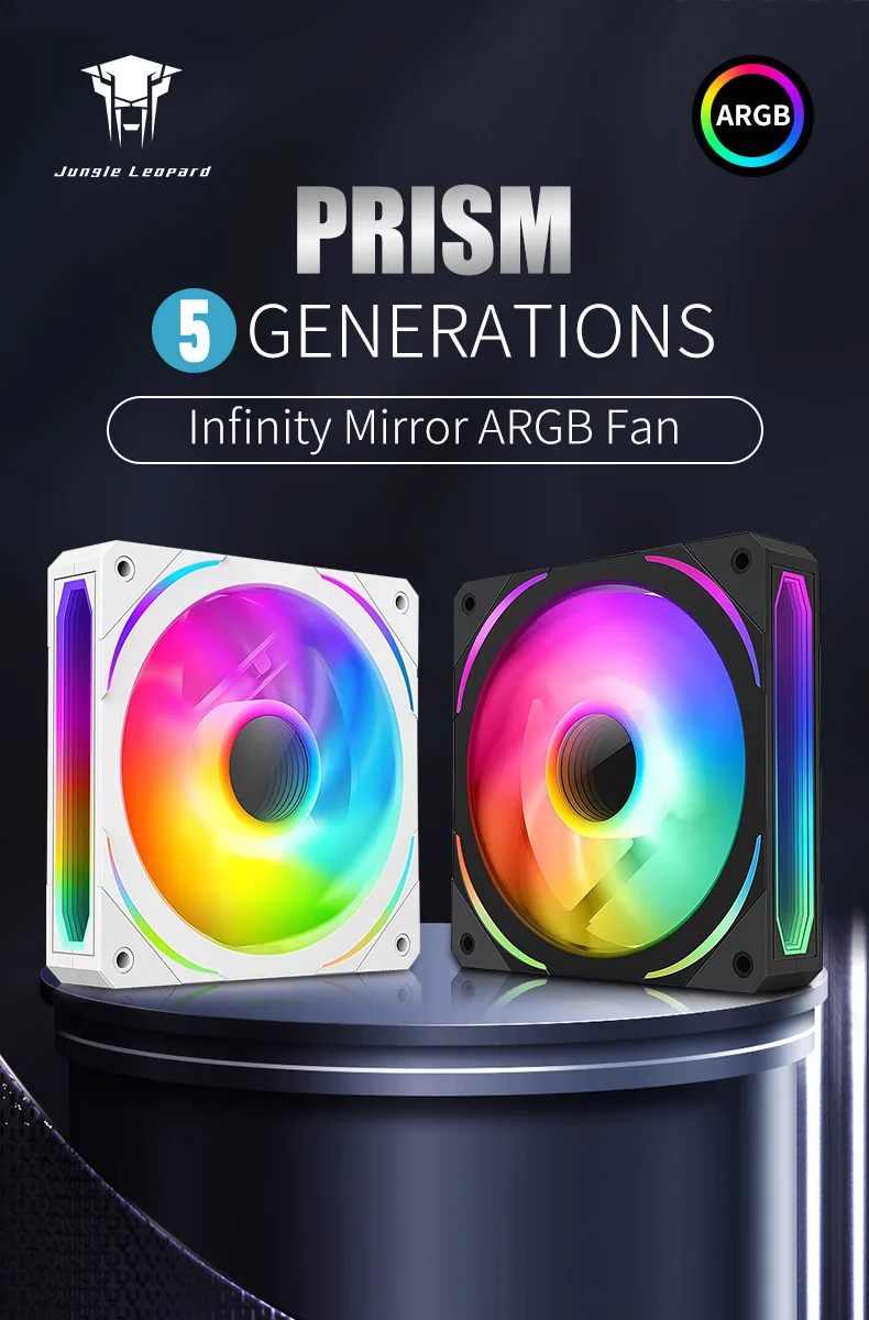 Jungle Leopard Prism GEN5 Black / White 5V ARGB 3Pin PWM 12CM Casing ...