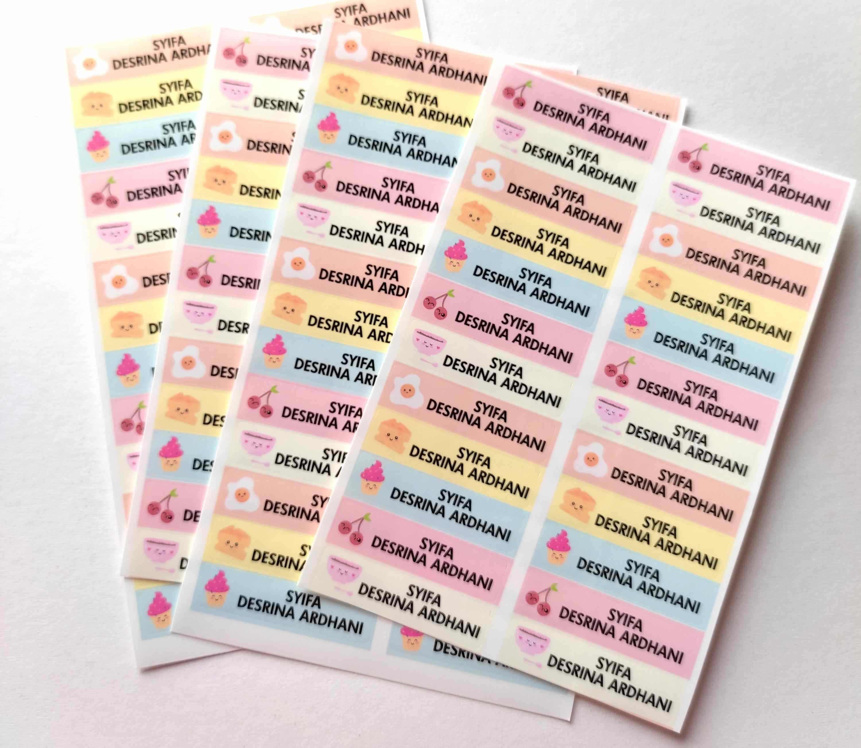 Sticker Nama 1x4cm 100pcs / Sticker Name Label / Cartoon Sticker ...
