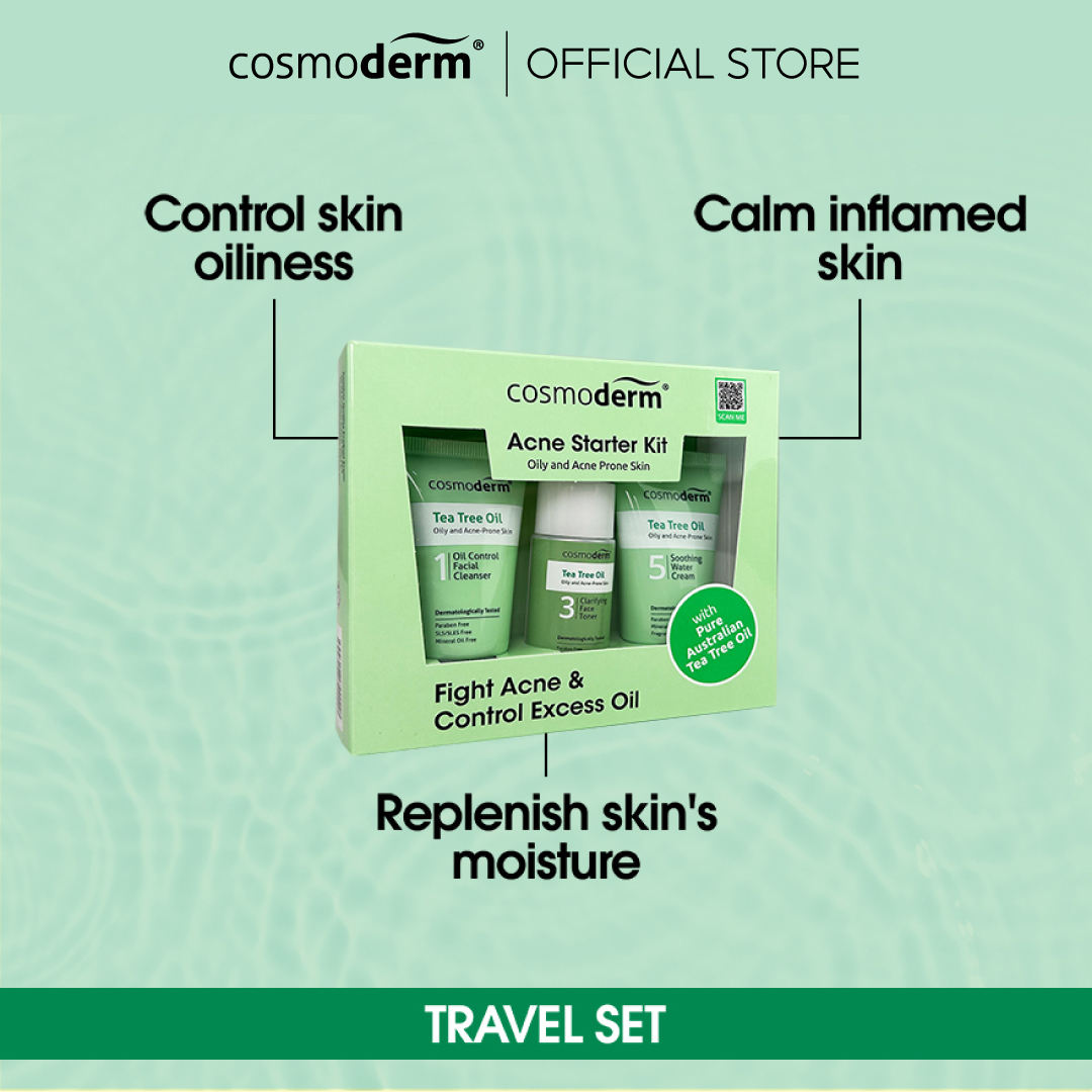 Cosmoderm Tea Tree Oil Acne Starter Kit | Shopee Malaysia