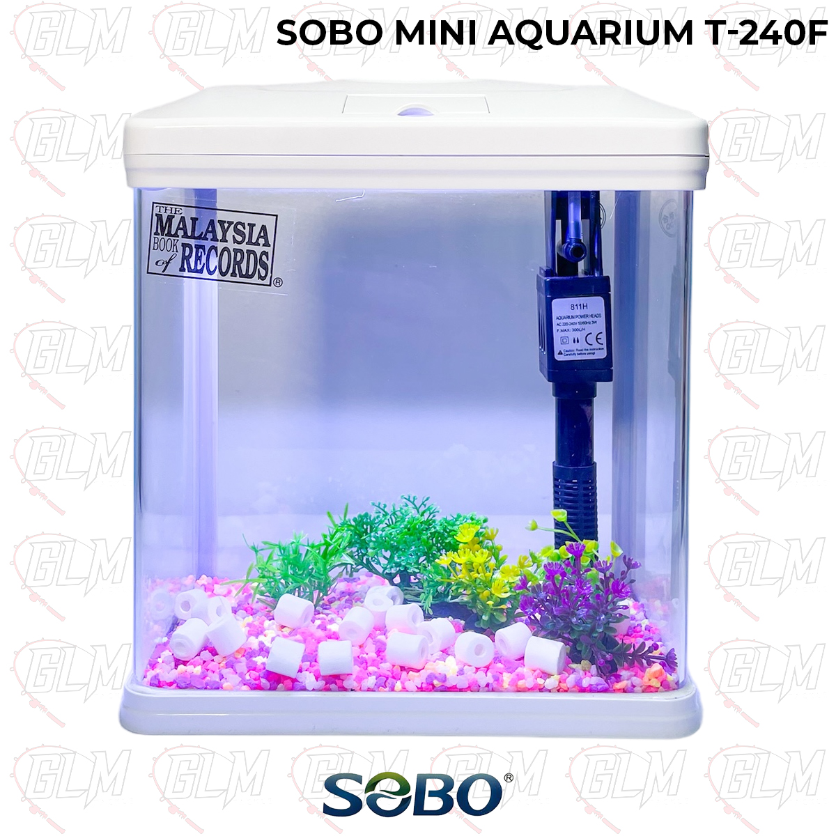 SOBO T-240F Mini Aquarium Fish Tank Set Lengkap (Pump, Filter, Led ...