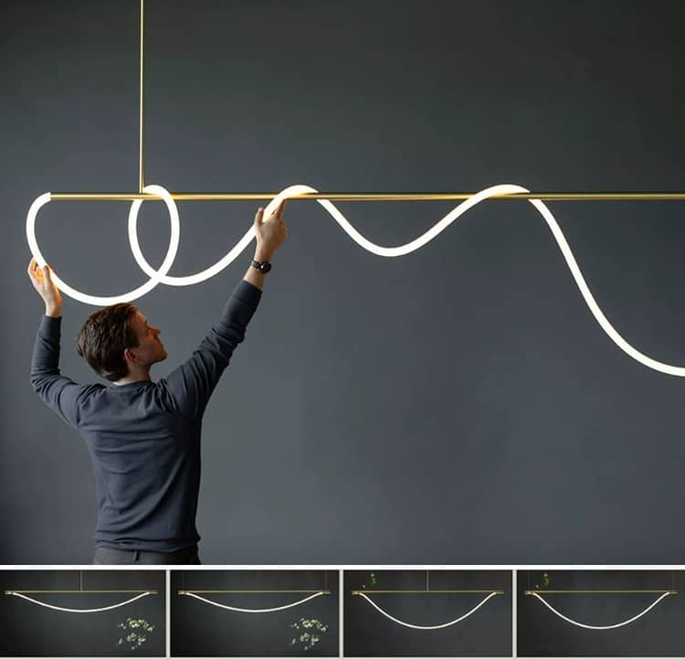 SamSpace Luxury Nordic Chandelier Hanging Long LED Downlight Pendant ...