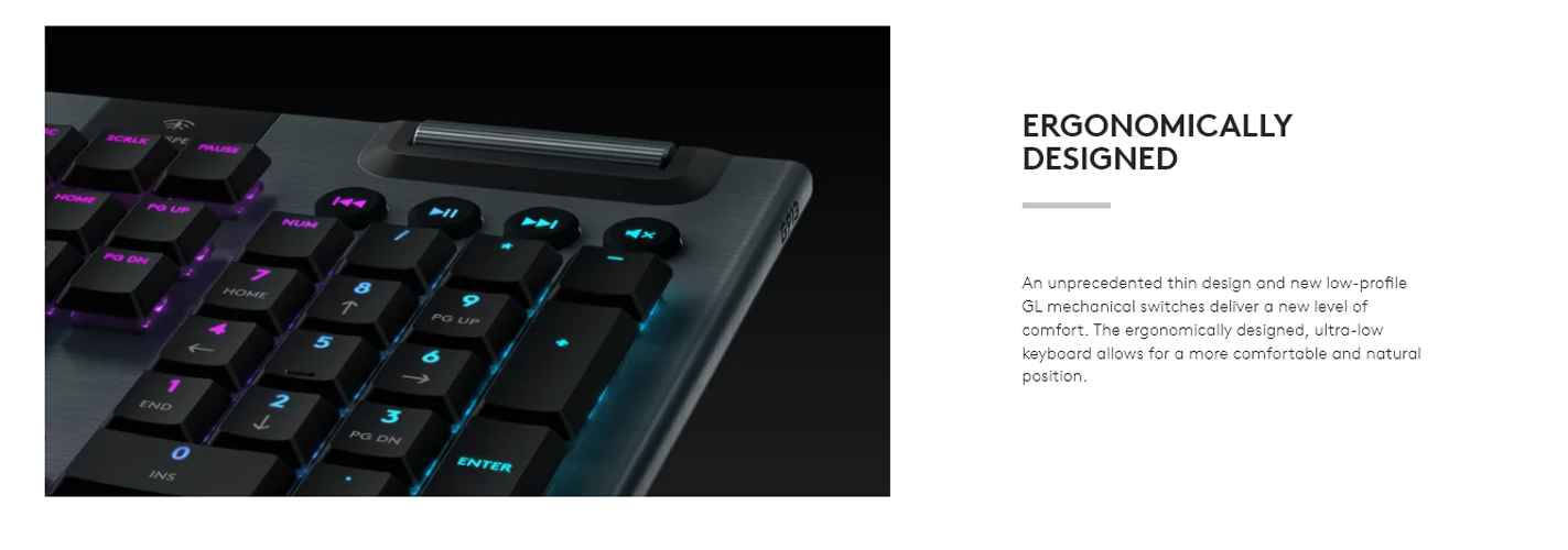 Logitech G913 LIGHTSPEED Wireless RGB Mechanical Gaming Keyboard | Low ...