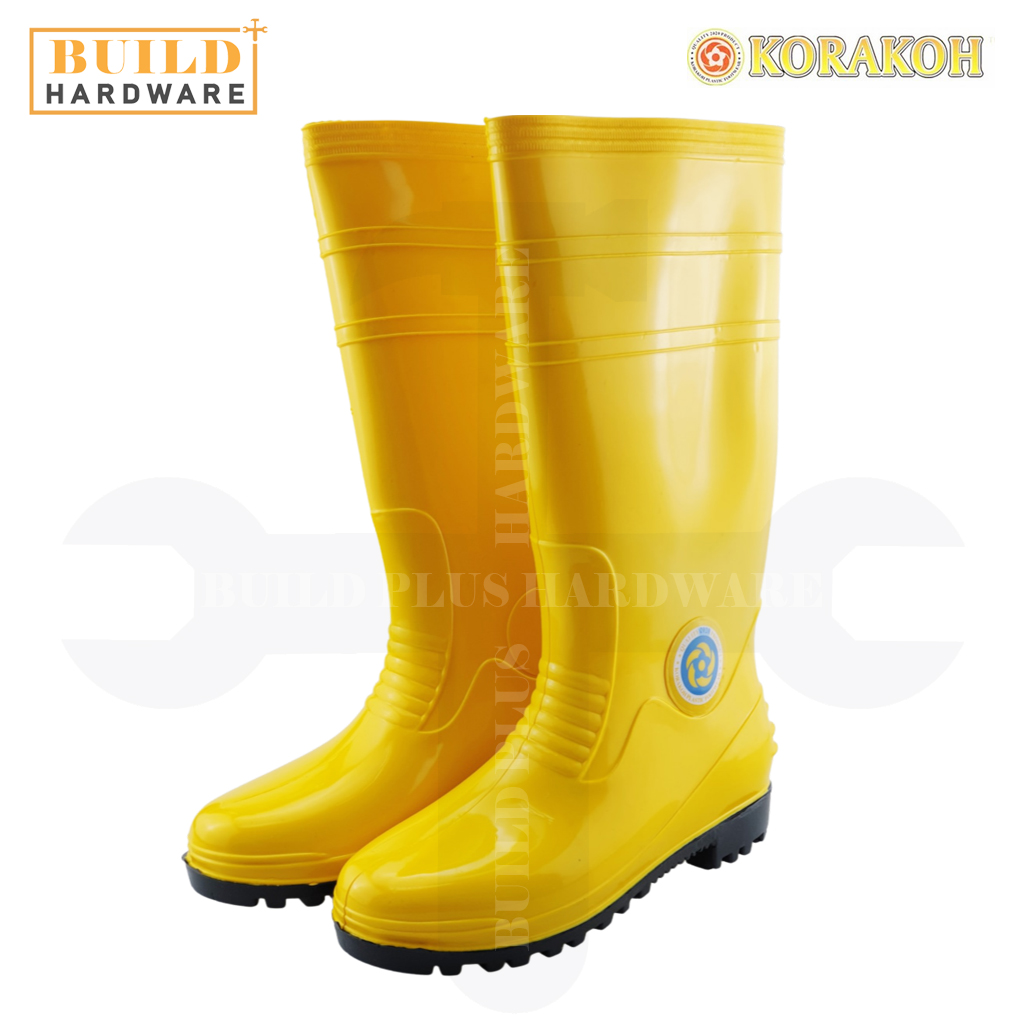 KORAKOH M7000 Yellow PVC Rubber Boot With Sock (Size: 39-44) 黄色水鞋 Kasut ...