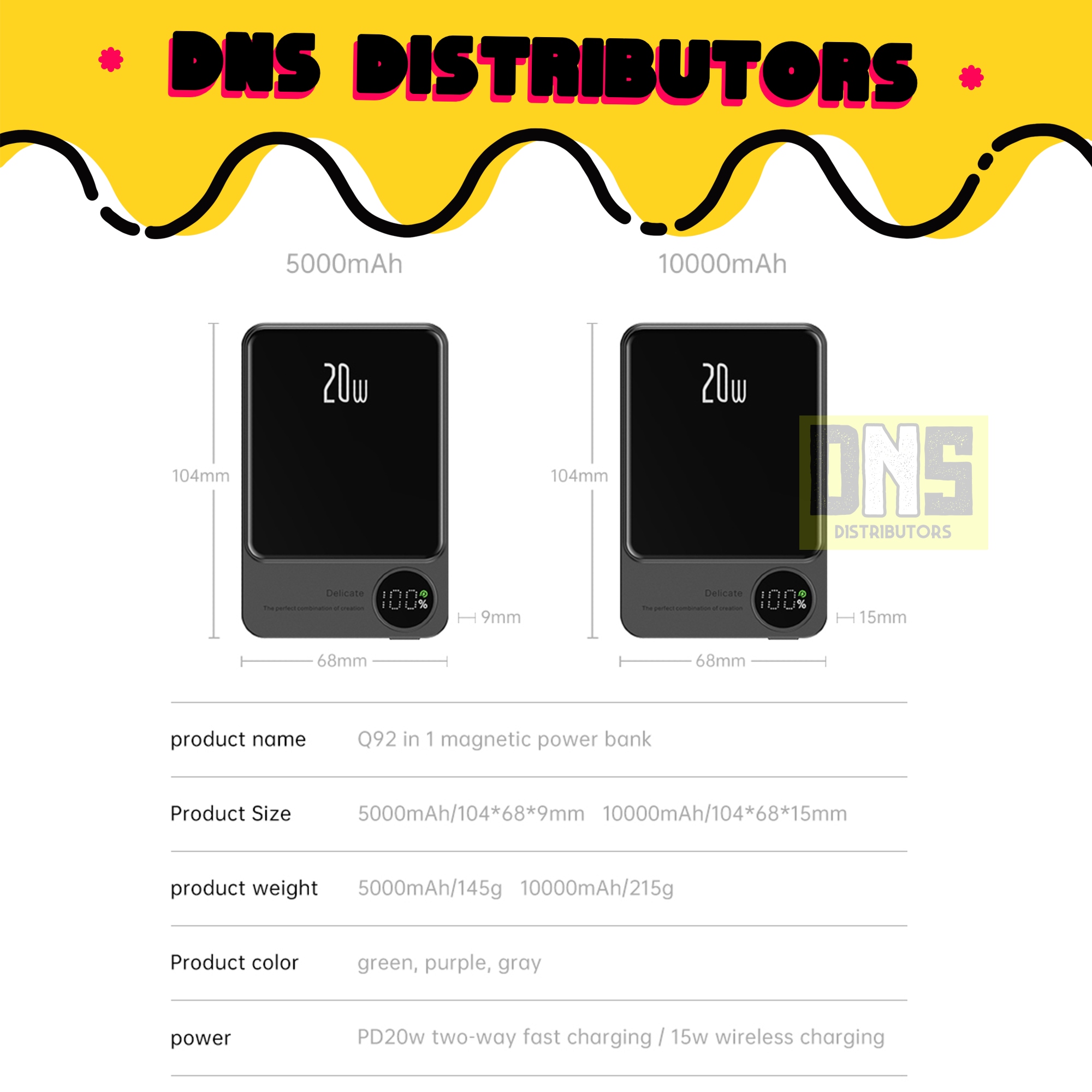 Q9 Wireless Magnetic Powerbank 20W PD Super Fast Charge Mini Power Bank ...