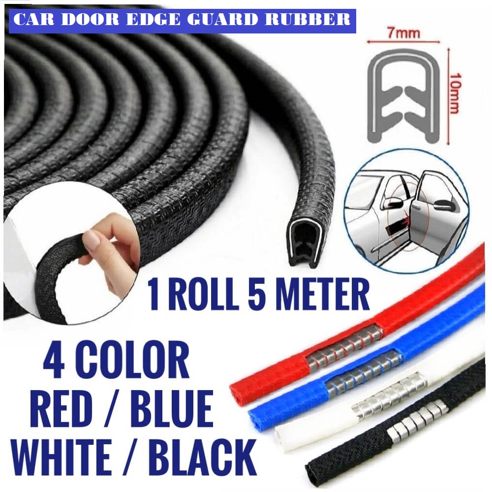 5M Car Door Protector Rubber Seal Strip Door Edge Guard Soundproof Anti ...