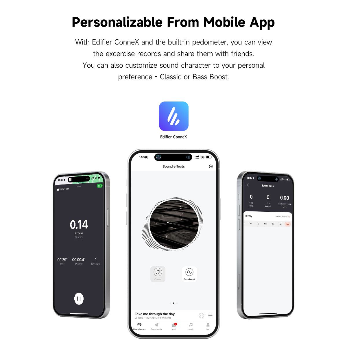 Edifier Comfo Run Open-Ear Wireless Sport Earphones with Connex ...