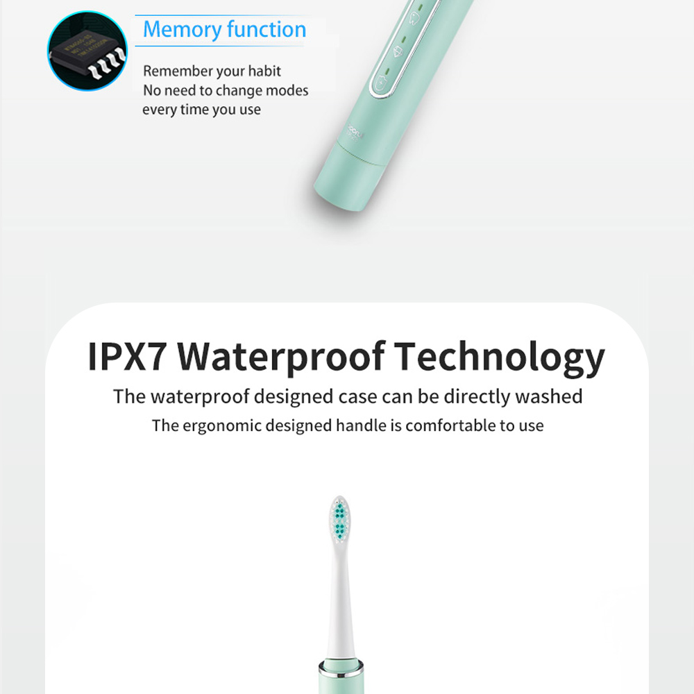 Simplus Electric Toothbrush 2In1 Washing Face&Brushing Teeth Waterproof ...