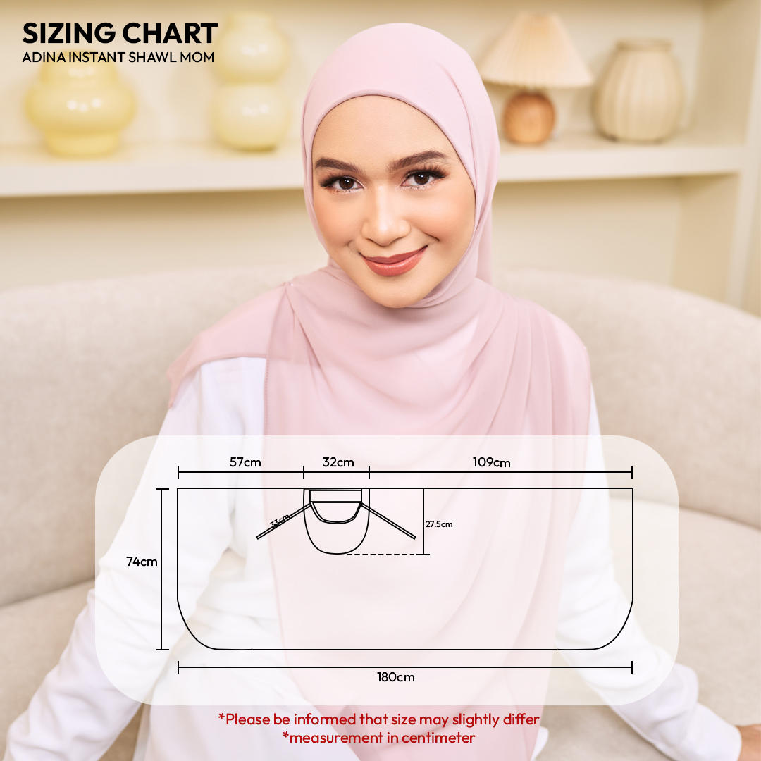 Radiusite Adina - PINLESS INSTANT SHAWL INNER ATTACHED AWNING SENANG ...