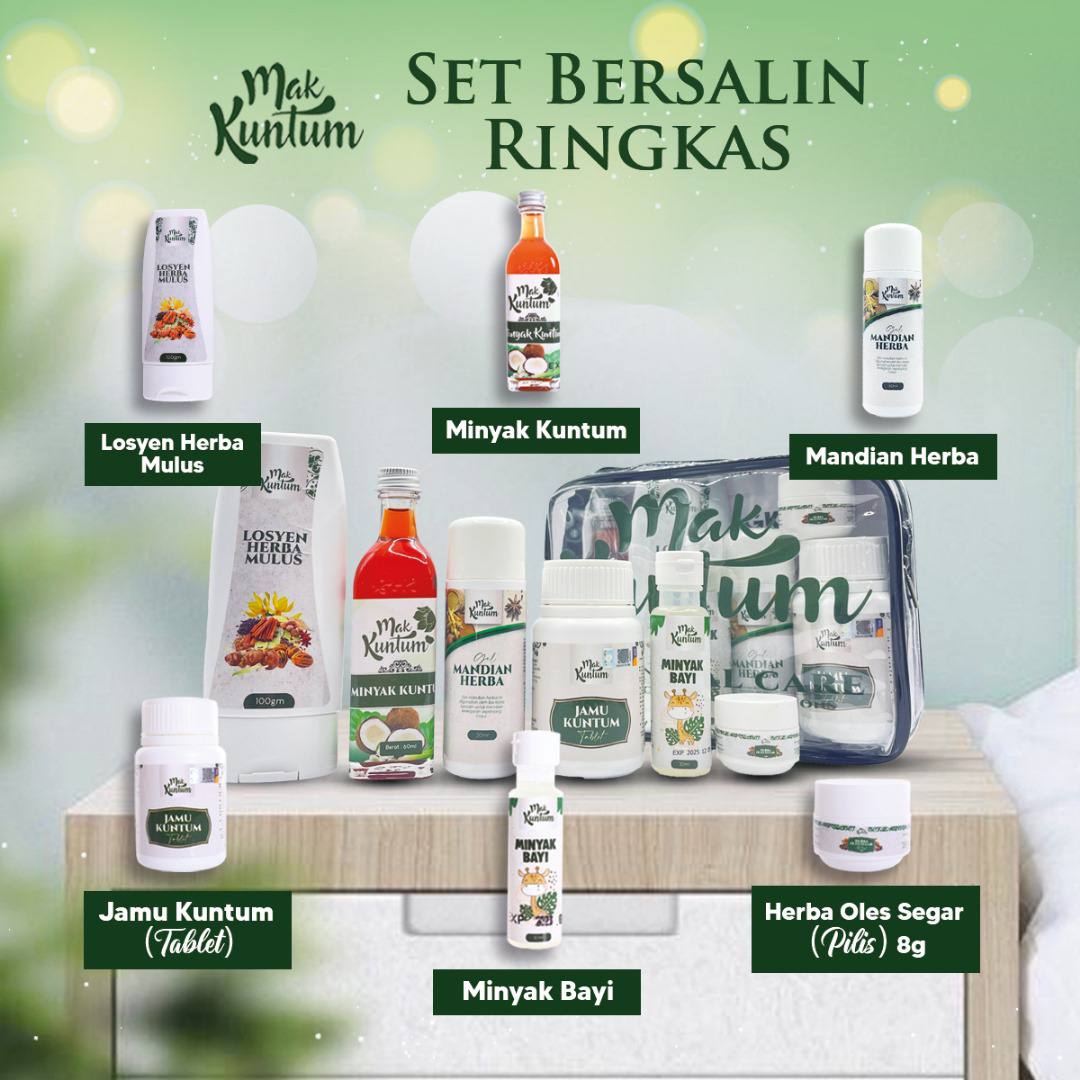 MAK KUNTUM Set Berpantang Ibu Bersalin Ringkas Param/Pilis/Gel Mandian ...