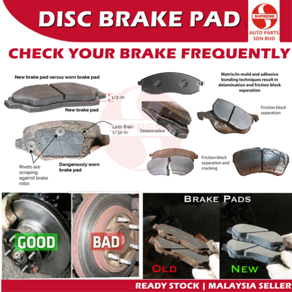 S2U Disc Brake Pad Front Perodua Kancil Turbo L200 Daihatsu Mira L200 ...