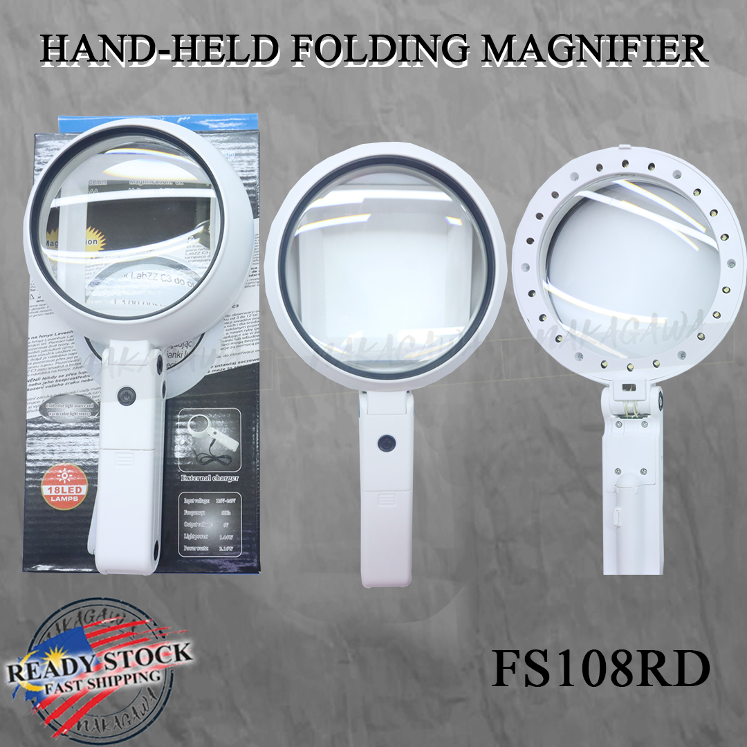 7X 5X-11X HANDHELD FOLDING MAGNIFIER / DUAL-CIRCUIT DESKTOP MAGNIFYING ...