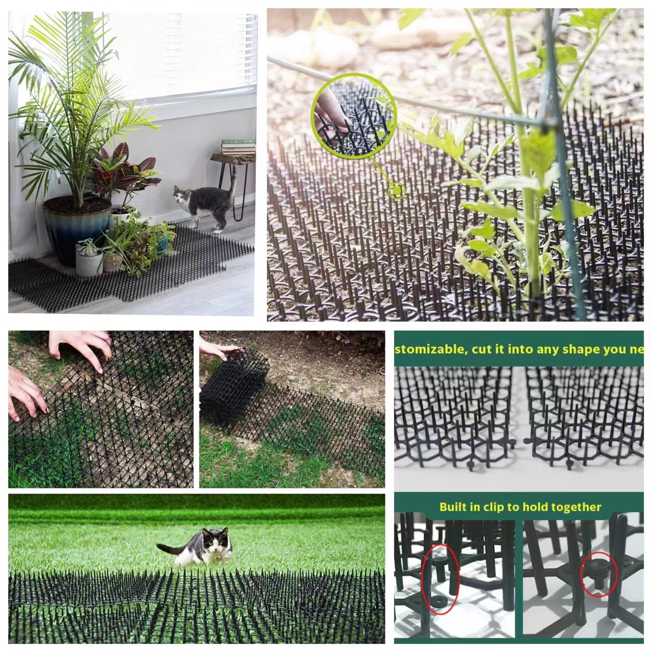 Animal Repel Mat Cat Deterrent Scat Mat Spike Scat Anti Climb Fence ...