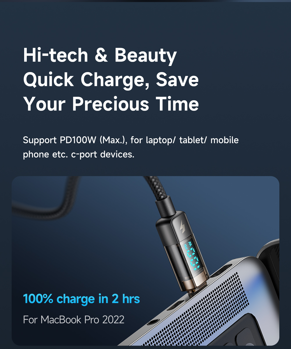 MCDODO Quick Charge Data Cable Digital Display Support Android iOS ...