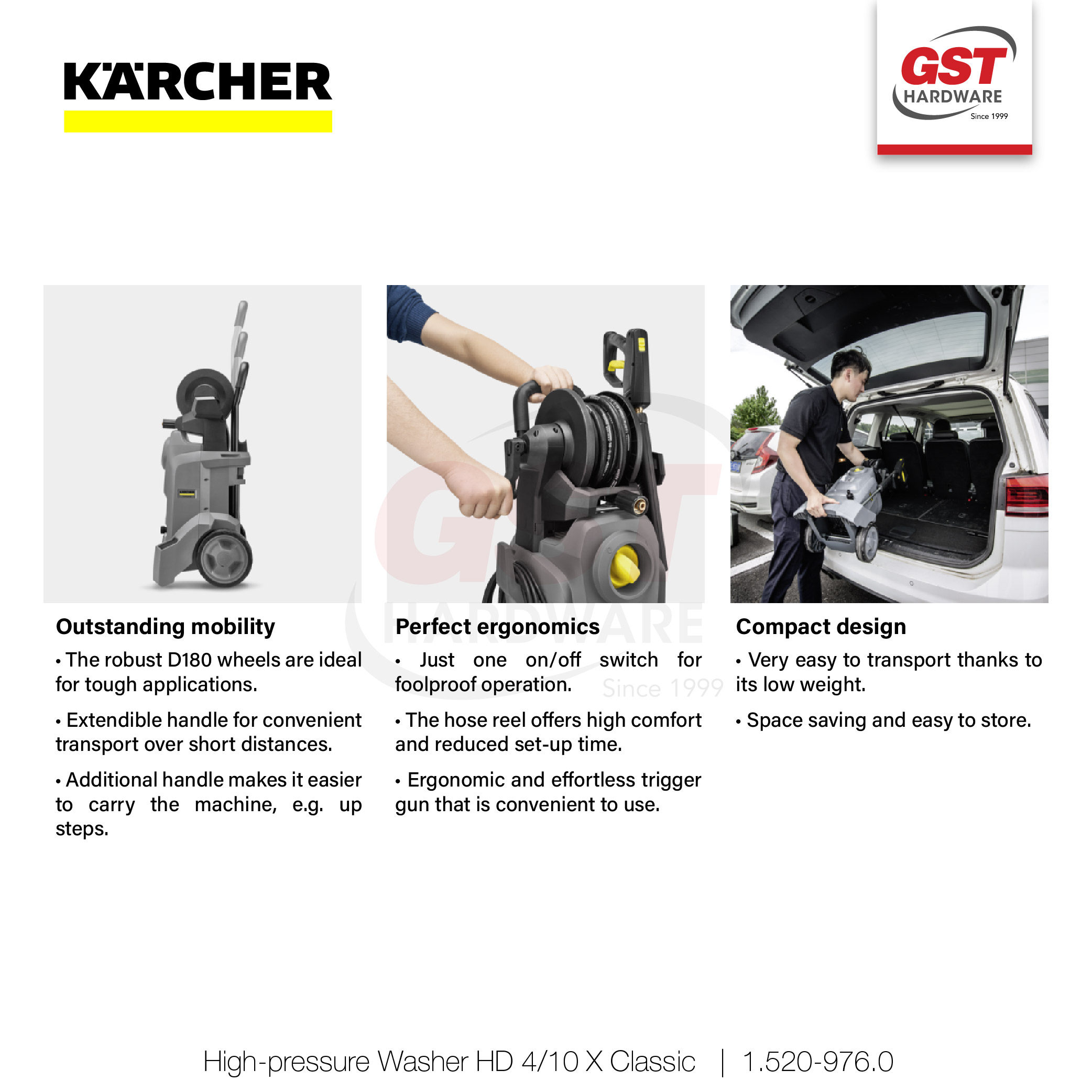 🔥 Karcher High Pressure Washer HD4/10 X Water Jet Karcher Heavy Duty ...