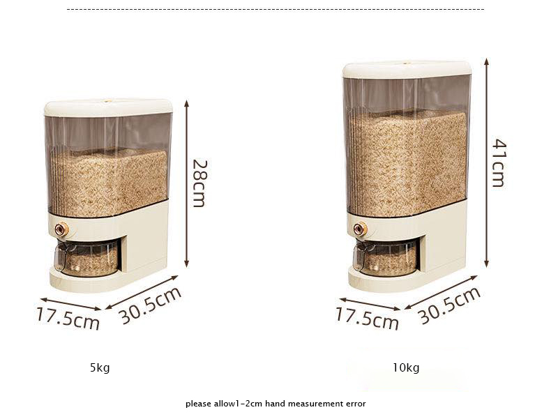 CYCF Aesthetic Minimalist Rice Dispenser Storage Tower 5/10KG with ...