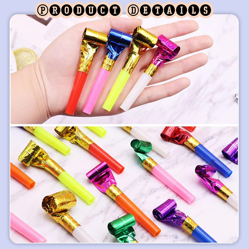 [Little B House] Birthday Party Toy Blow Dragon Whistle Roll Horn Props ...