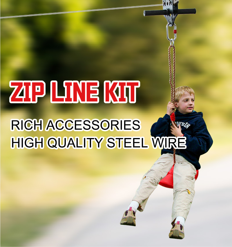Zip Lines Kit for Kids/Adult 30M Wire Zip lines Pulley with Swing ...
