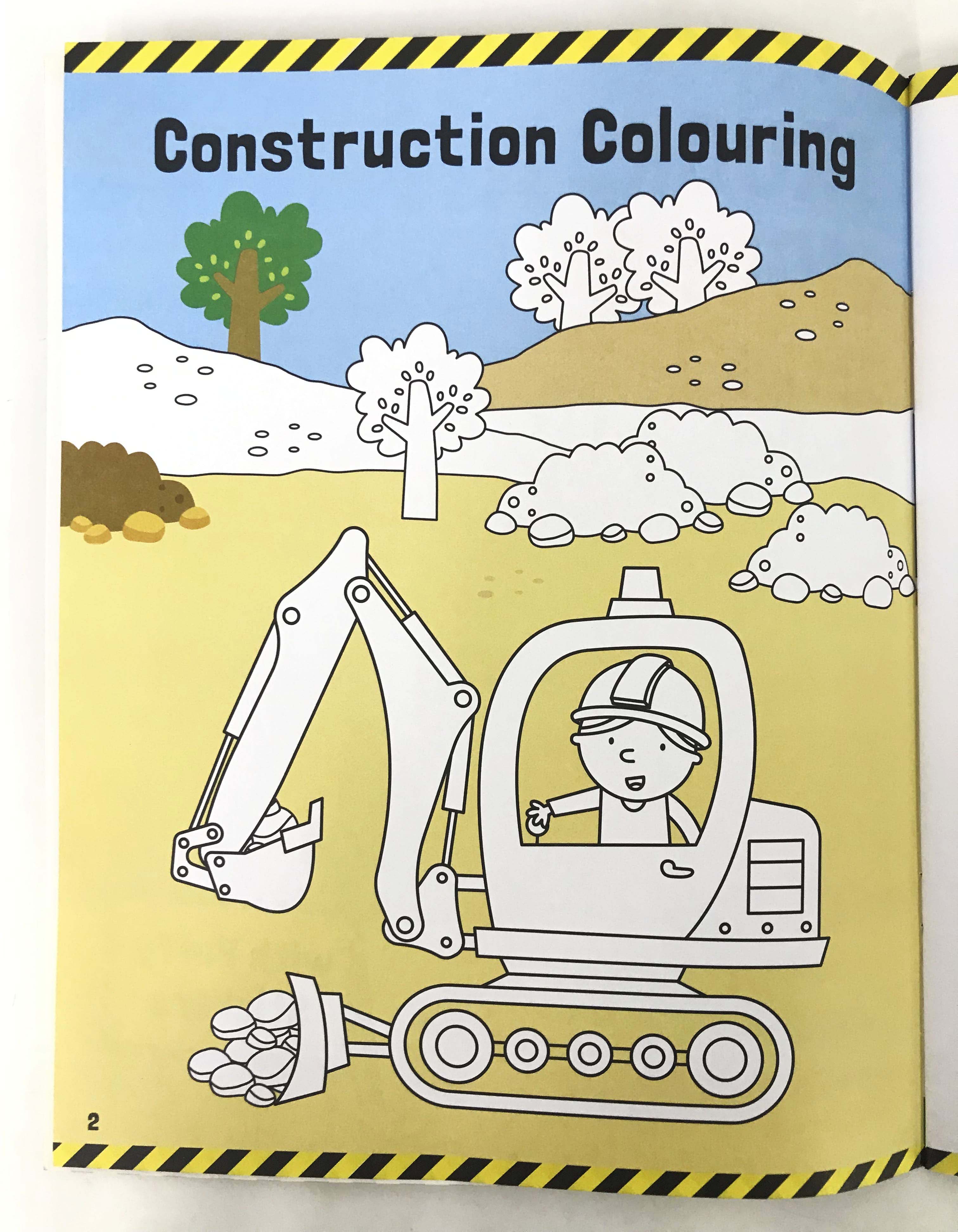 Trucks & Diggers Puffy Stickers Colouring Book For Kids to Color ...