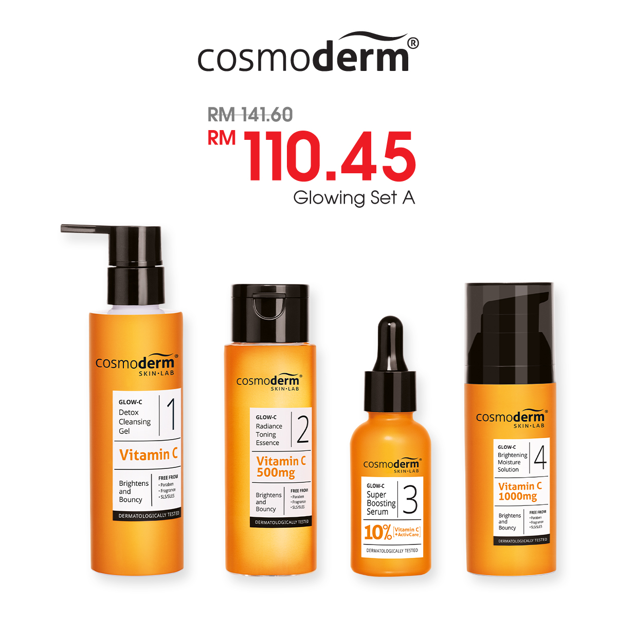 Cosmoderm Vitamin Glow-C Glowing Set A | Shopee Malaysia