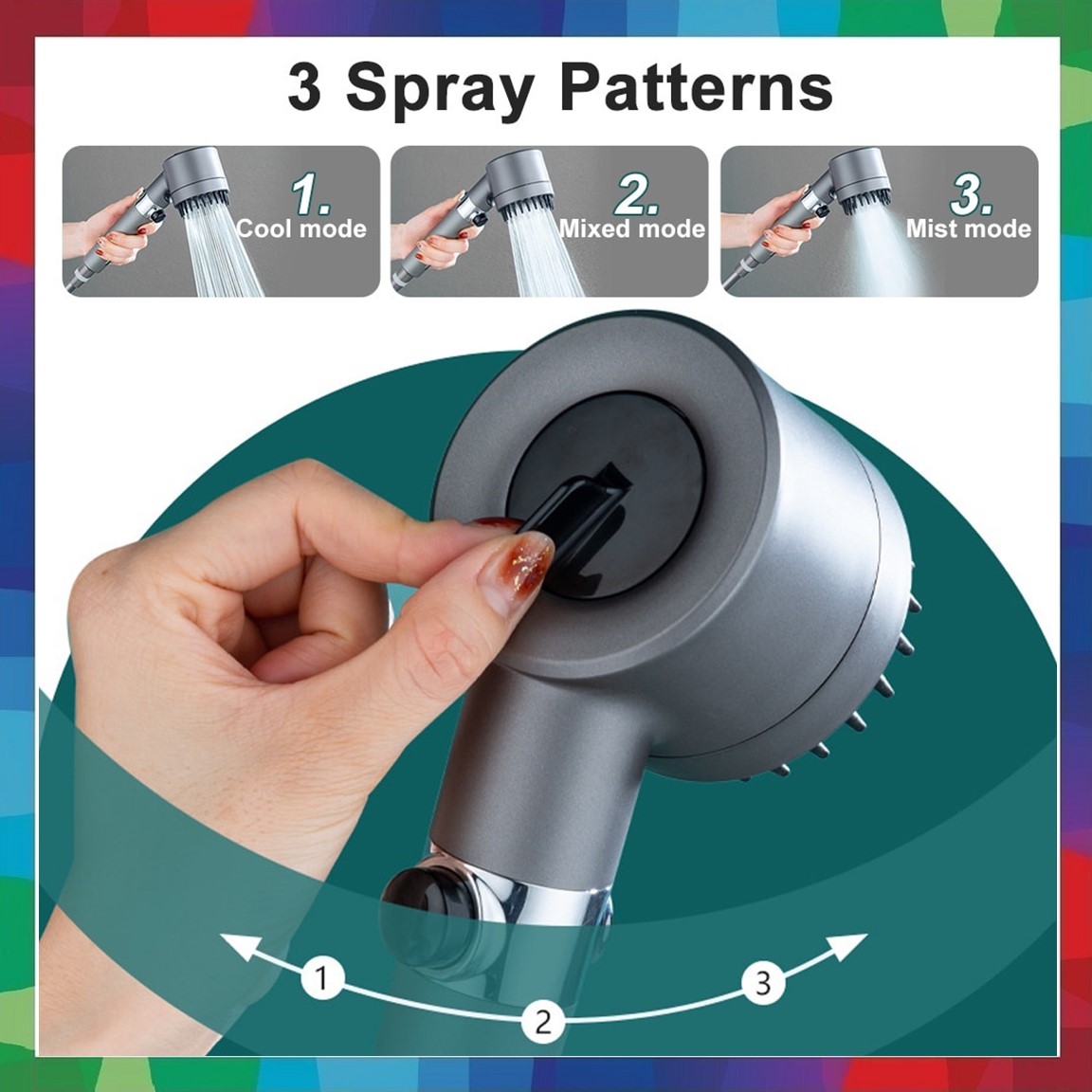 ISANO 4 In 1 Massage Shower Head With Filter Handheld 1535HS 3 Mode ...